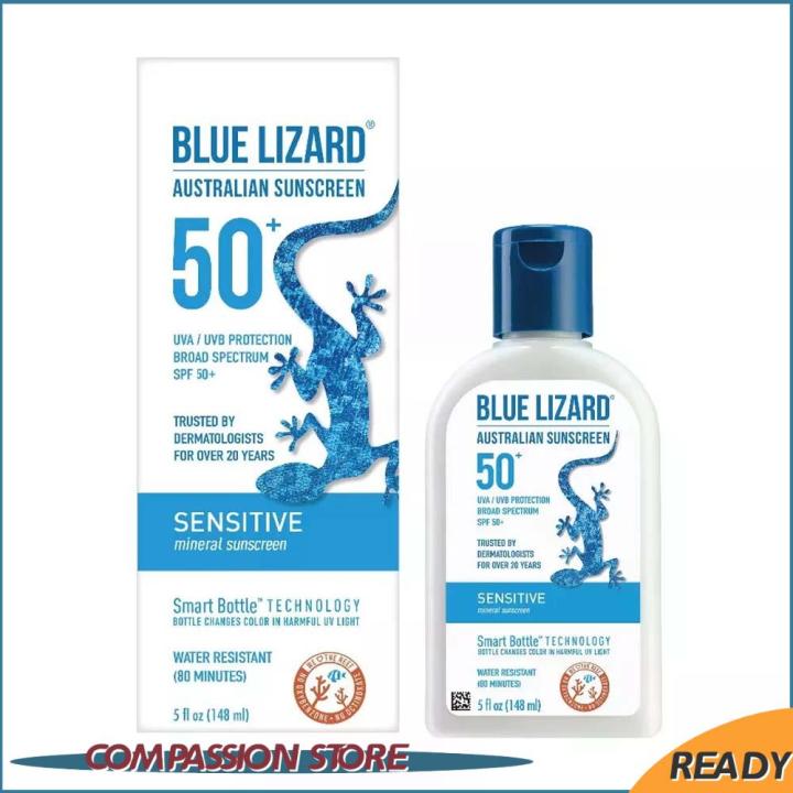 Blue Lizard Sensitive SPF 50+ Mineral Sunscreen Lotion, Broad Spectrum ...