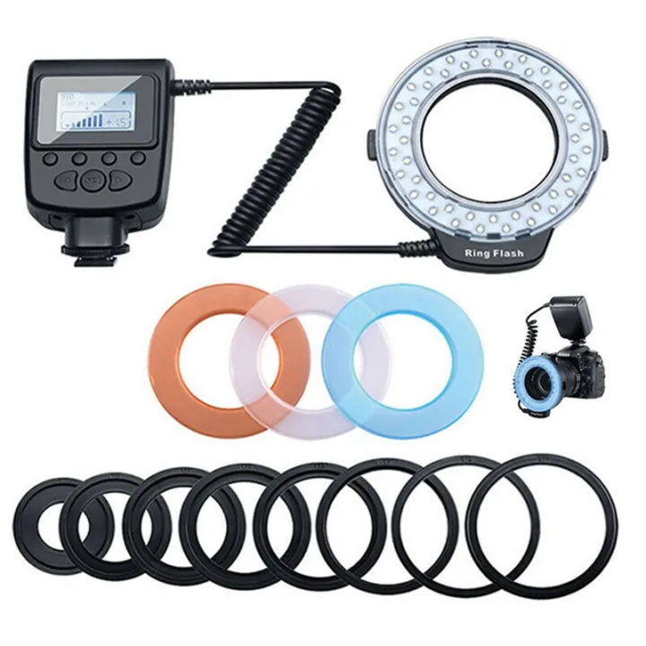 【eryu01】Macro LED Ring Flash Light Kit with 8 Adapter Ring for DSLR ...