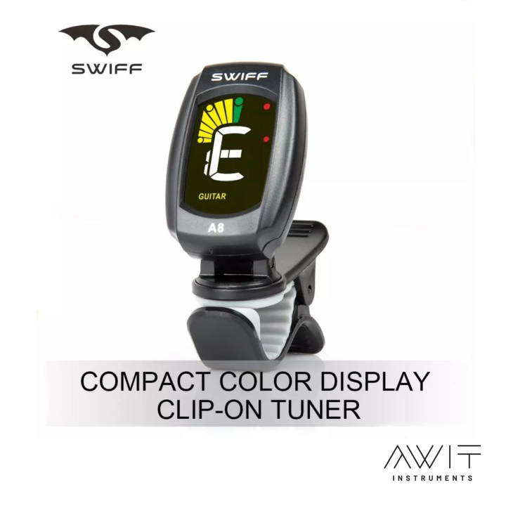 Swiff Audio A8-CS Chromatic/Guitar/Bass/Ukulele/Violin Clip Tuner ...