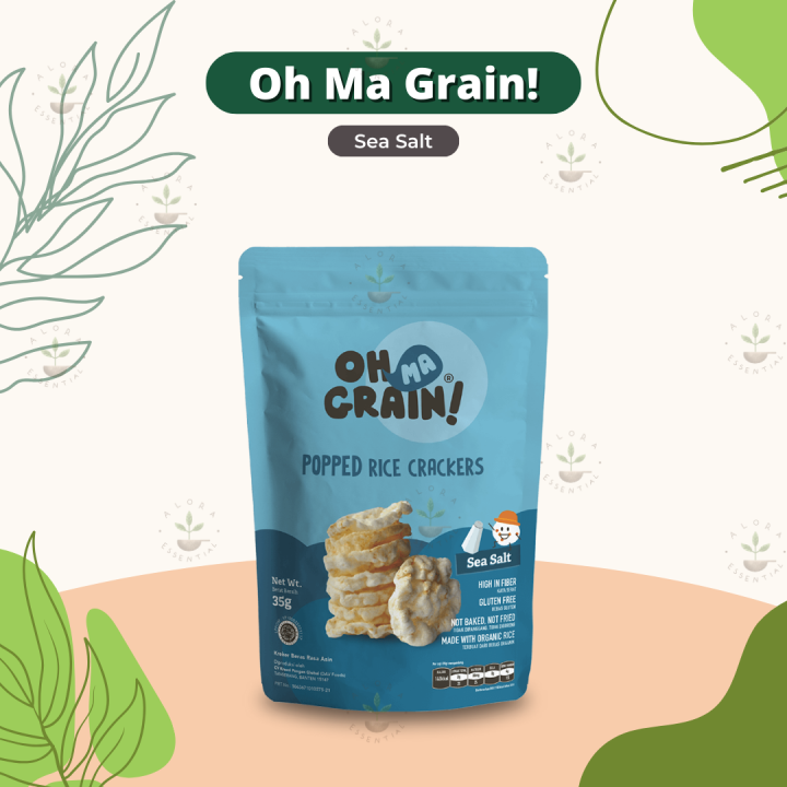 Oh Ma Grain! - Popped Rice Crackers Sea Salt - Snack Sehat - 35gr ...