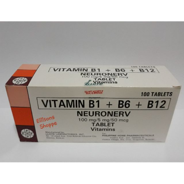 COD Neuronerv Vitamin B Complex ( B1, B6 B12 ) 100 Tablets | Lazada PH