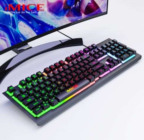 Metal backlit eat chicken game keyboard Wired suspension light keyboard ...