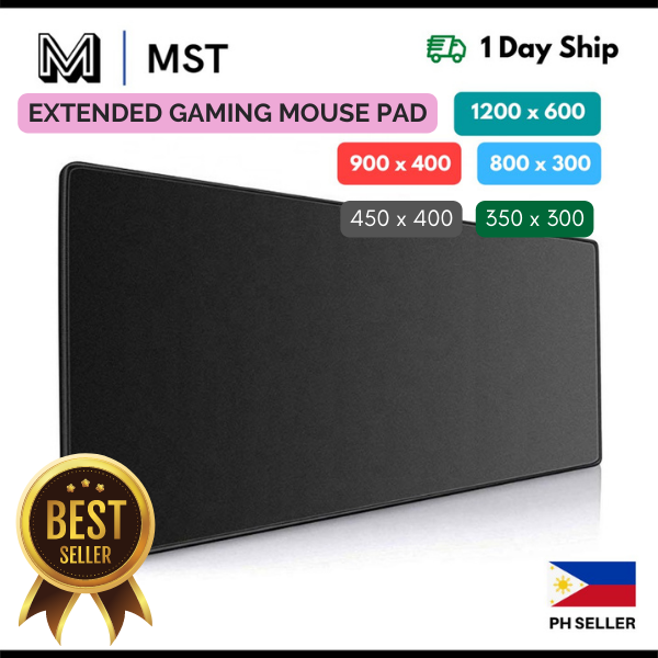 Extended Black Gaming Mousepad 1200X600 900x400 800x300 with Premium ...