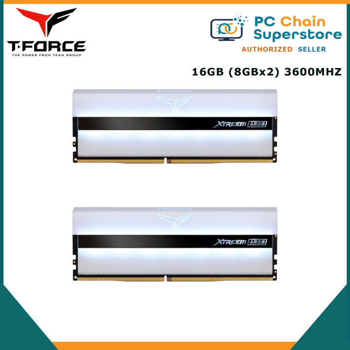 Team Group T-Force XTREEM ARGB White 16GB ( 8GBx2 ) 3600Mhz CL 18 DIMM ...