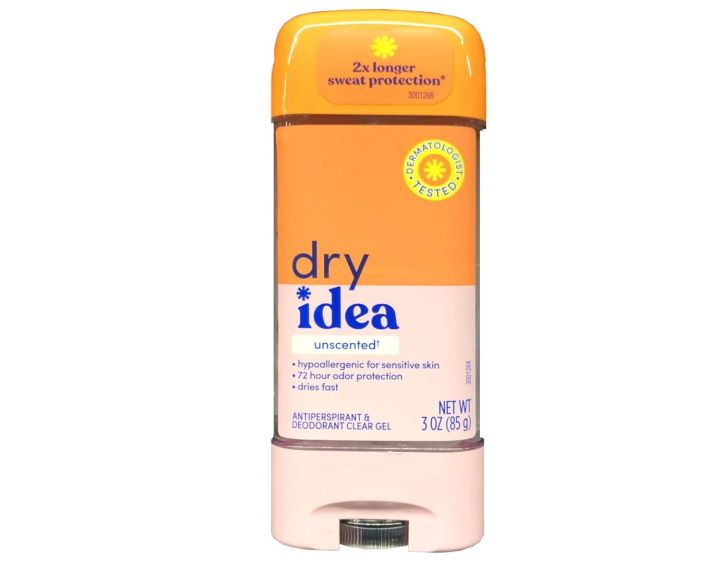 DRY IDEA Advanced Dry Unscented Antiperspirant & Deodorant Clear Gel, 3 ...