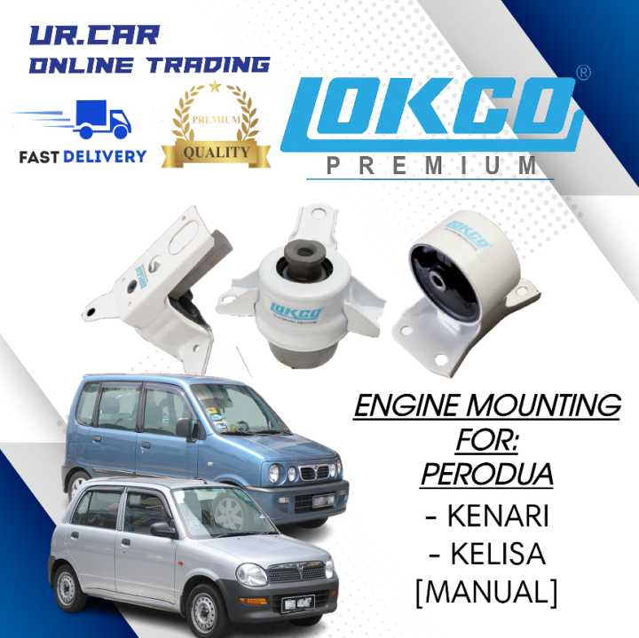 LOKCO PREMIUM PERODUA KELISA , KENARI [MANAUL] ENGINE MOUNTING FULL SET ...