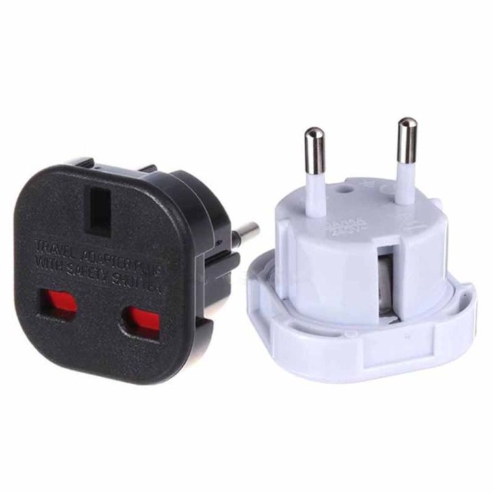 VFVN Converter Mains Power Plug EU 2 Pin to UK 3 Pin Plug Power Adapter ...