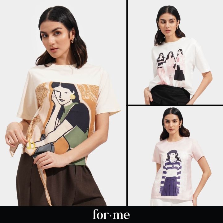 ForMe Regular Fit Graphic Tee T-Shirt Collection for Women | Lazada PH
