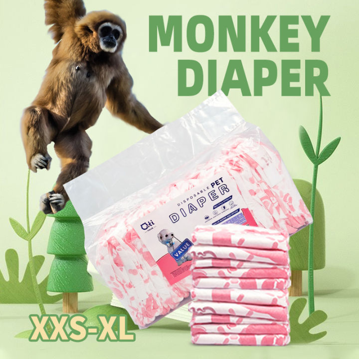 Qti Disposable Pet Monkey Diaper Diapers Wraps Physiological Pants ...