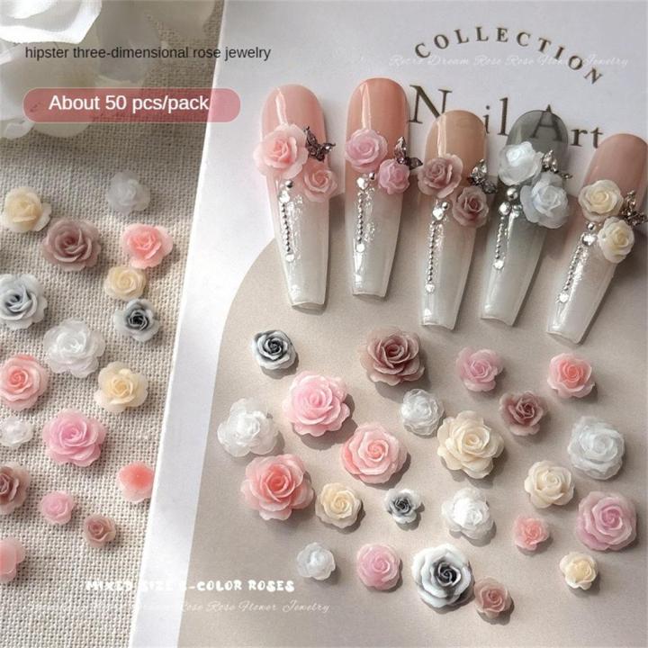 CCmooPretty 50 cái đồ trang trí làm móng tay bằng nhựa trang sức trang ...