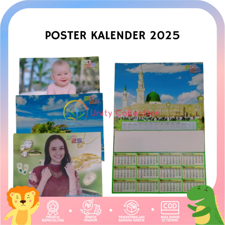 Poster Kalender Dinding 2025 Aneka Motif Gambar | Lazada Indonesia