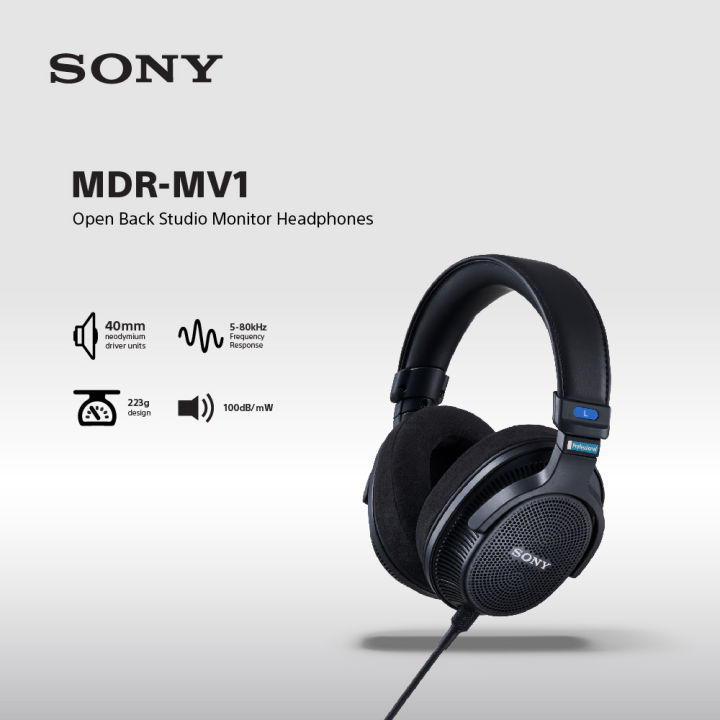 Sony Headphone Studio Monitor Open Back MDR-MV1 - Black | Lazada Indonesia