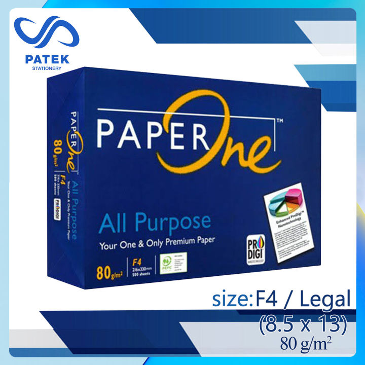 Patek Stationer Paper One All Purpose Bond Paper / F4 Size 80 gsm. 1 ...