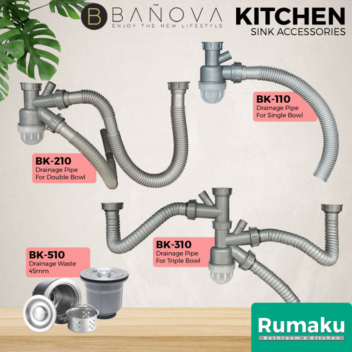 BANOVA Kitchen Sink Drainage Waste / Bottom Piping / Bottle Trap ...