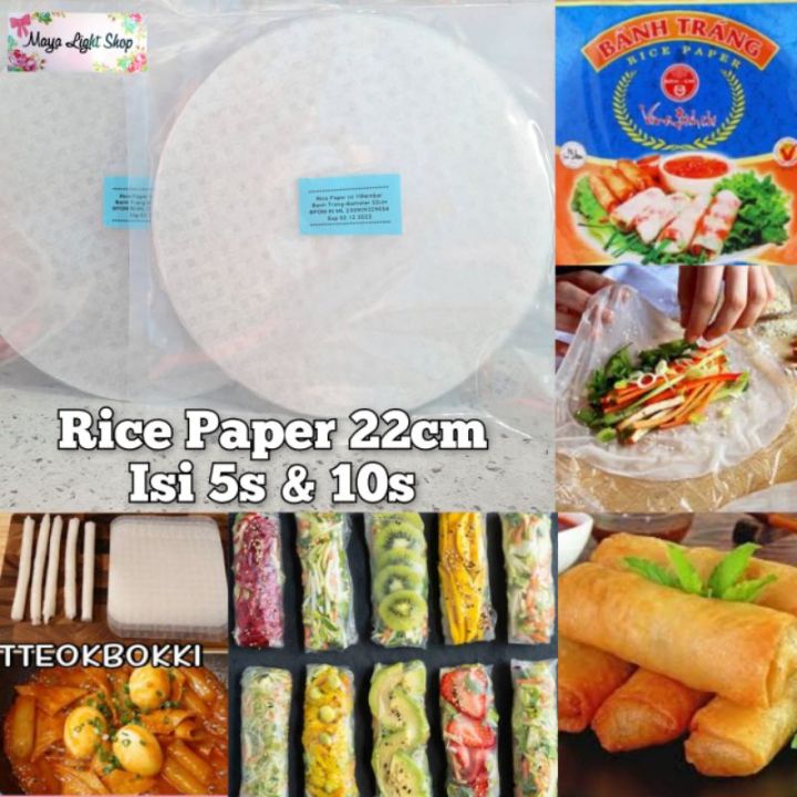Rice Paper 10 dan 5 lembar diameter 22cm ricepaper salad kulit lumpia ...