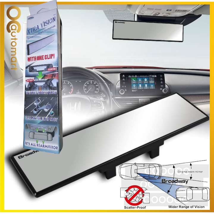 ORIGINAL Xtra Vision Panoramic Rear View Convex 300MM Wide Car Mirror ...