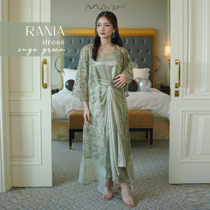 1 Set Dress Baju Pesta Kondangan Tile Premium Modern ( Inner - Outer brokat) Hijab - Nonhijab ...