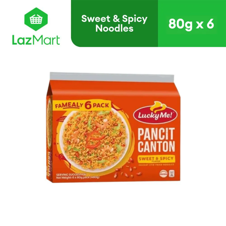 Lucky Me! Pancit Canton Sweet and Spicy Multipack Instant Noodles 80g x ...