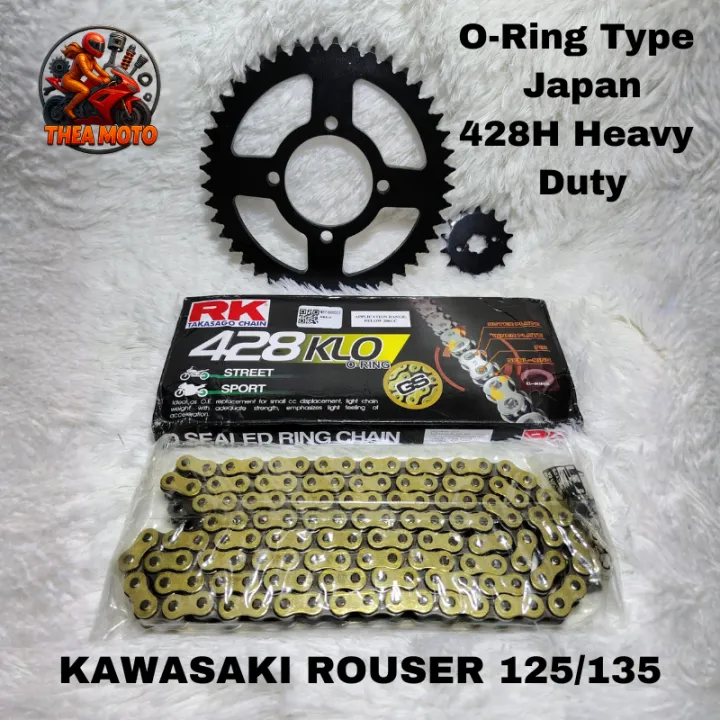 KAWASAKI ROUSER 125/135 O-RING TYPE RK JAPAN BRAND W/ RUSTPROOF BLACK ...