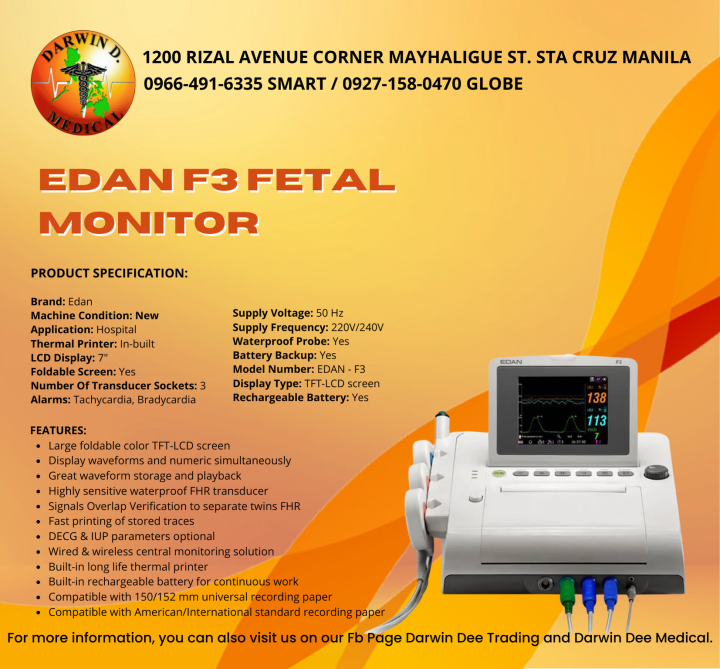 EDAN FETAL MONITOR MACHINE F3 | Lazada PH