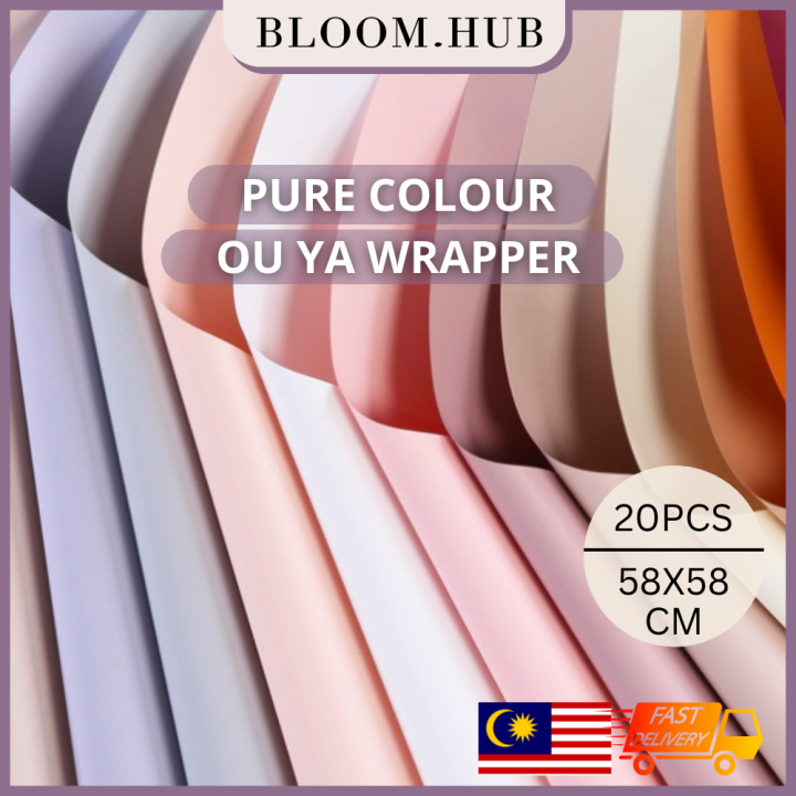 Bloom.hub Pure colour Ouya Flower Wrapping Paper Plain Solid Waterproof ...