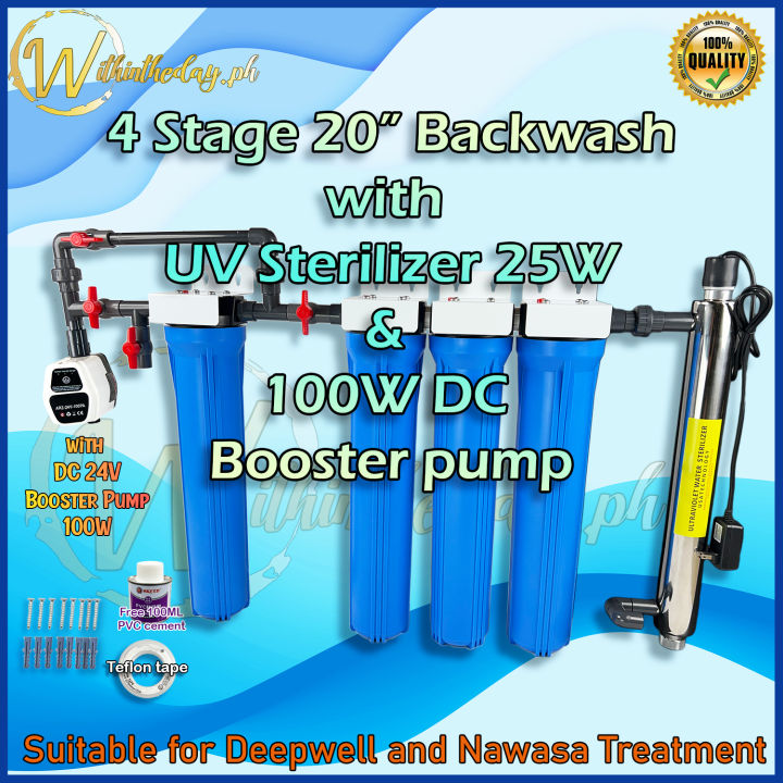 4 Stage 20inch Backwash Water Filter Washable Multimedia FRP tank for ...