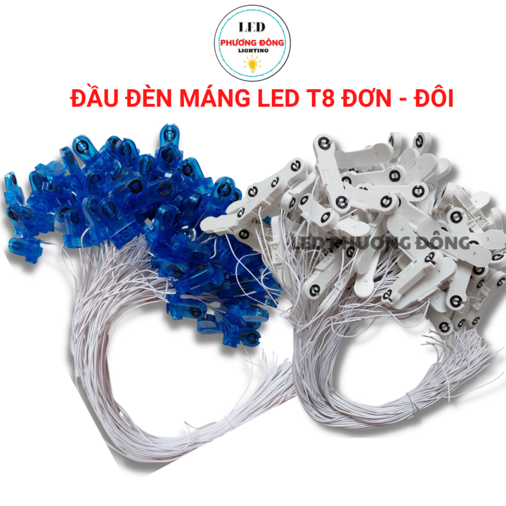 1 cặp Đầu Máng Đèn LED T7 Đơn, Đôi có dây, Nhựa PC Chống Cháy (Loại Tốt ...