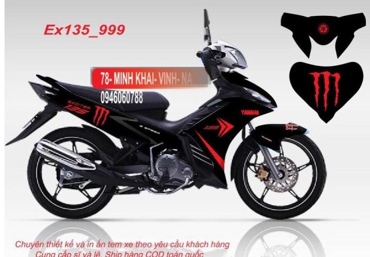 Tem trùm exciter 135 đỏ đen monster đẹp, Tem trùm exciter135, tem ...