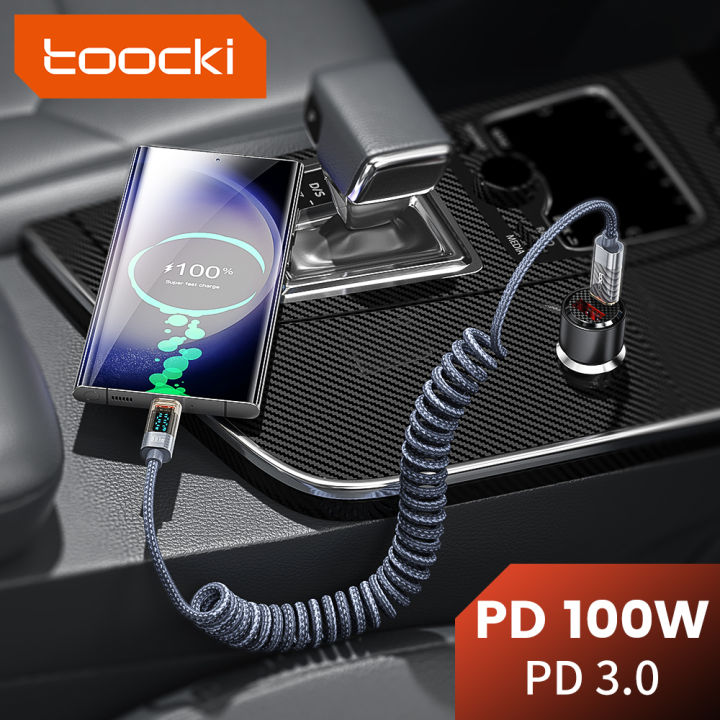 Toocki 100W USB-C Để Loại C Mùa Xuân Màn hình hiển thị kỹ thuật số cáp dữ liệu sạc nhanh Nhanh ...