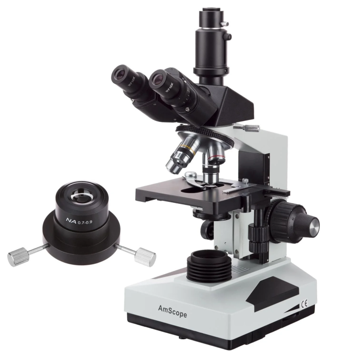 AmScope 40X-2000X 20W Halogen Simul-Focal Trinocular Darkfield ...