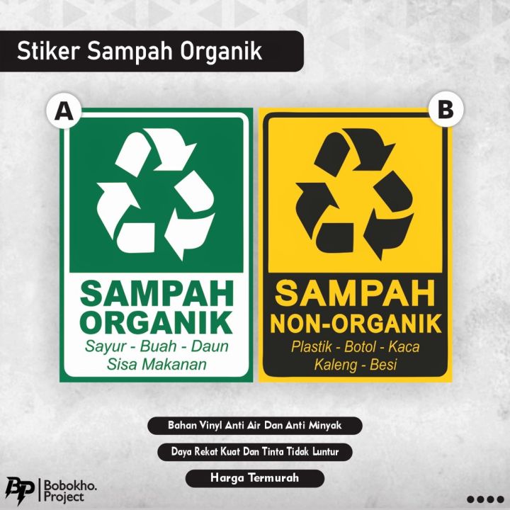 Stiker sampah organik non organik / stiker limbah organik non organik ...