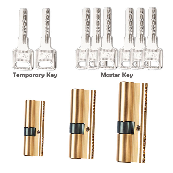 Pure Copper Anti - Theft Door Lock Core 65 70 80 90 115mm ss Cylinder ...