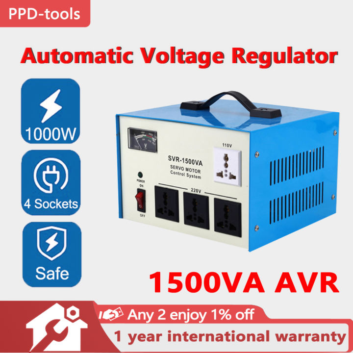 Automatic Voltage Regulator 1500Watts SVR-1500VA Servo Type AVR Time ...