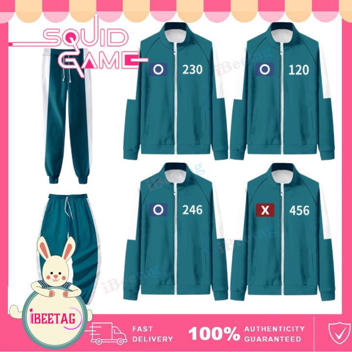 Squid Game Kids Tracksuits Halloween Cosplay Outfit 120/230/456 Jackets ...