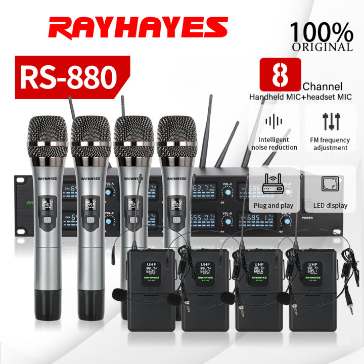 RAYHAYES Professional Stage Wireless Microphone One To Eight ...