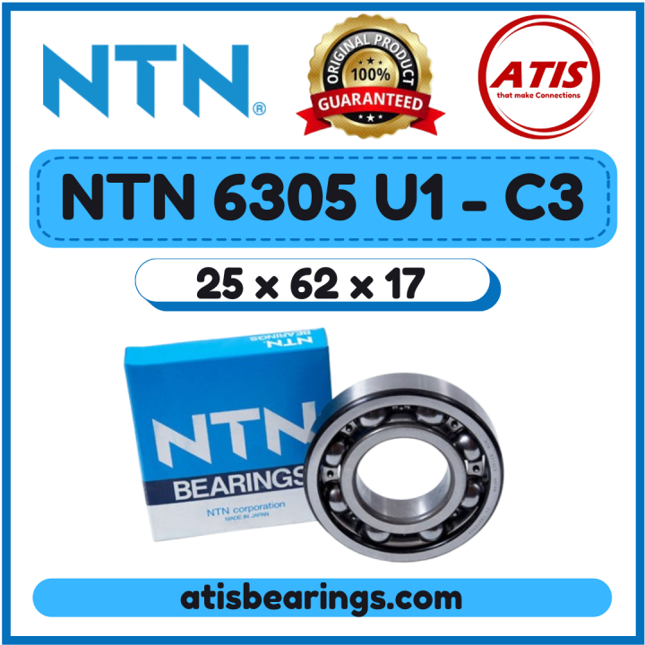 NTN 6305 ( 25 x 62 x 17 ) 100% ORIGINAL Open Type Deep Groove Ball Bearings | Lazada