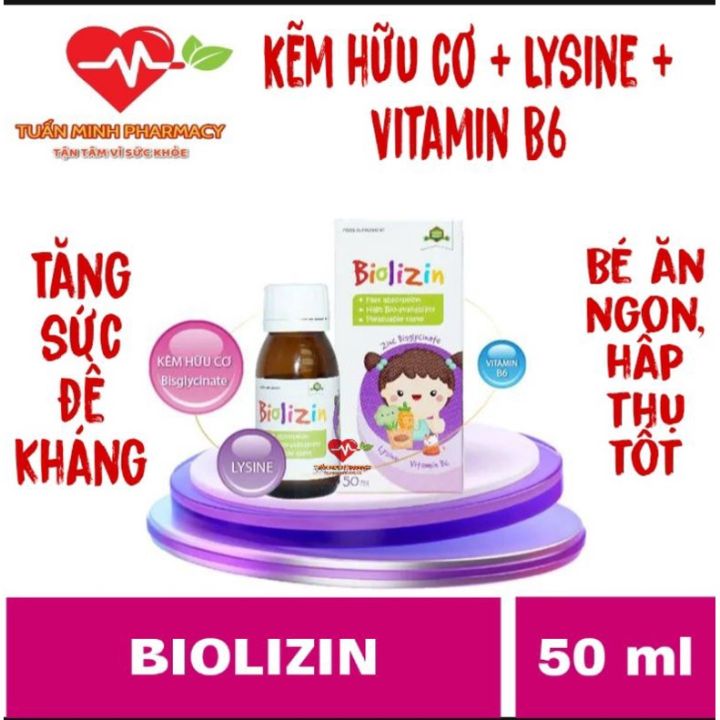 Biolizin - Kẽm hữu cơ, Lysine, Vitamin B6, giúp bé ăn ngon, tăng đề ...