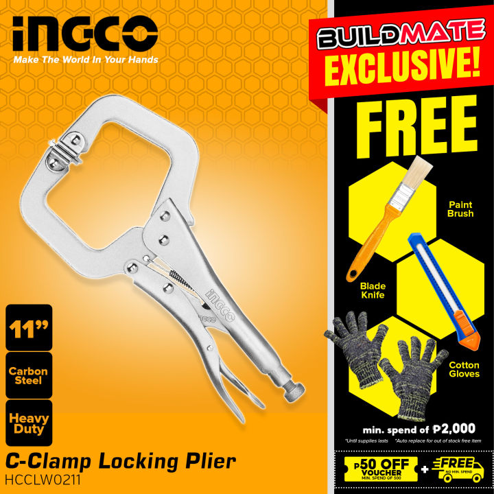 INGCO C-Clamp Locking Plier 11" HCCLW0211 •BUILDMATE• IHT | Lazada PH