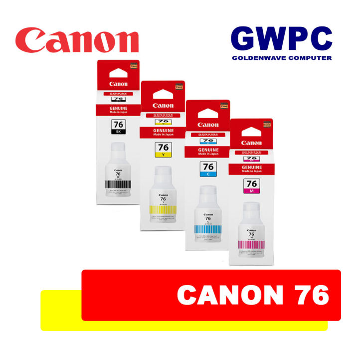 Canon GI-76 Black Cyan Magenta Yellow inks for GX3070 GX4070 GX6070 ...