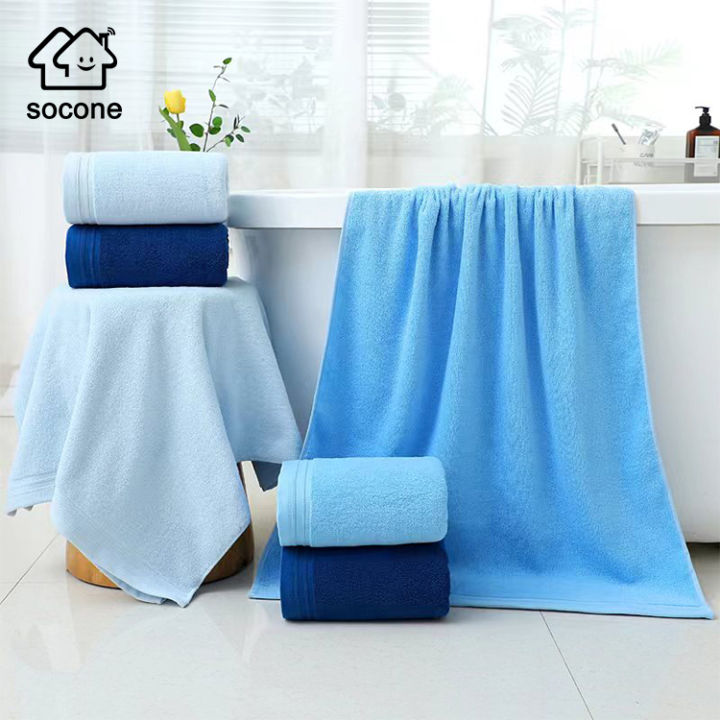 Socone Plain Long Towel And Hand Towel Big Absorbent Super Soft | Lazada PH