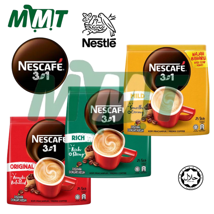 NEW PACKING NESCAFE 3in1 Original (18g x 25s) NESCAFE 3in1 Rich (18g x ...