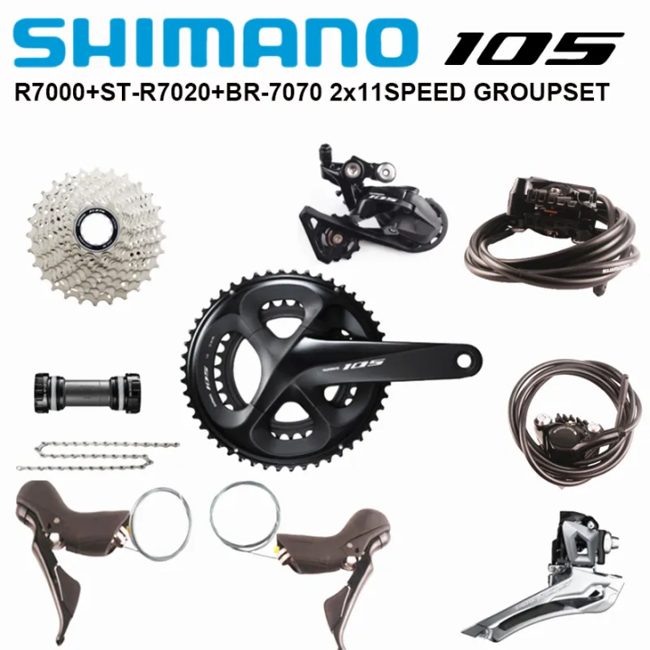 SHIMANO 105 R7020 Groupset 2x11 Speed R7070 Hydraulic Disc Brake For ...