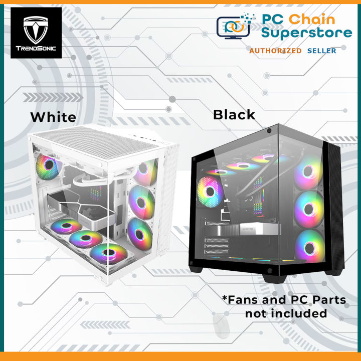 TRENDSONIC IGLOO IG30A Tempered Glass Dual Chamber ATX Gaming Casing ...