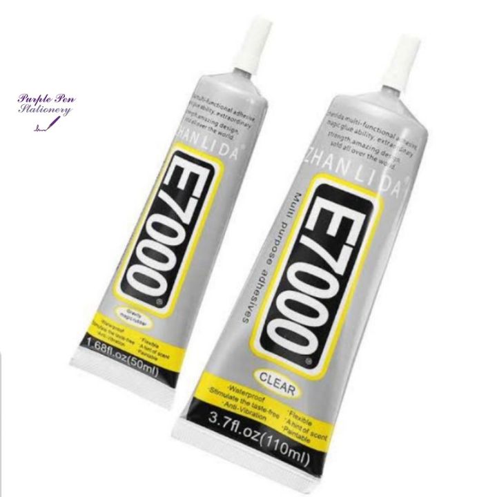 E7000 fabric glue / Multi purpose adhesive glue 50ml Clear / 110ml ...