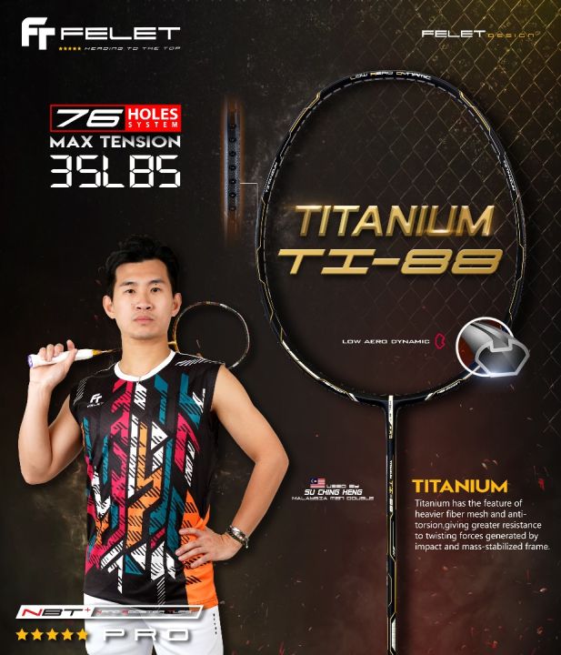 FELET Titanium TI-88 Professional Badminton Racket | Lazada