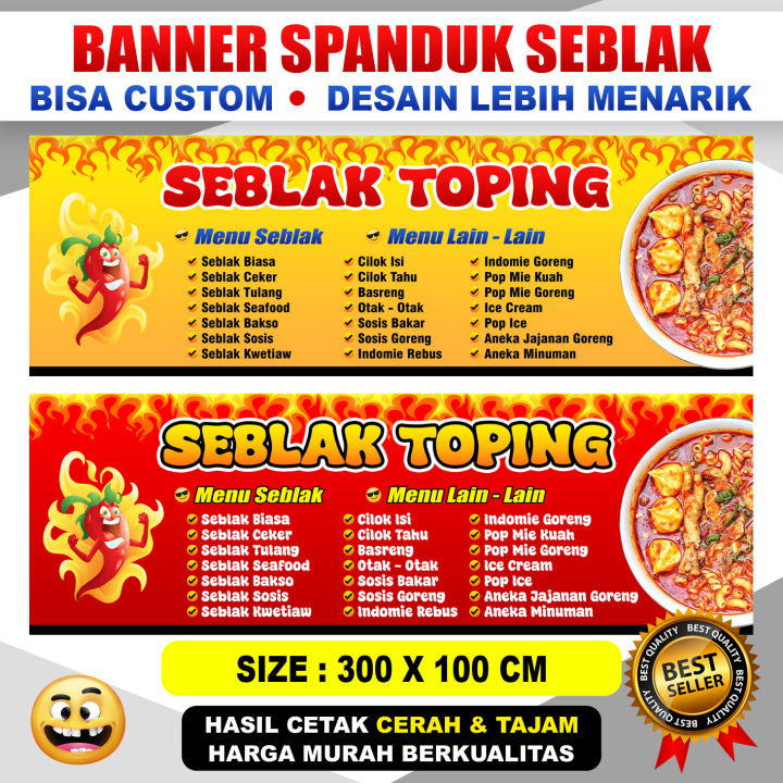 Banner Spanduk Seblak Toping Jumbo ( ukuran 300 x 100 cm ) | Lazada ...