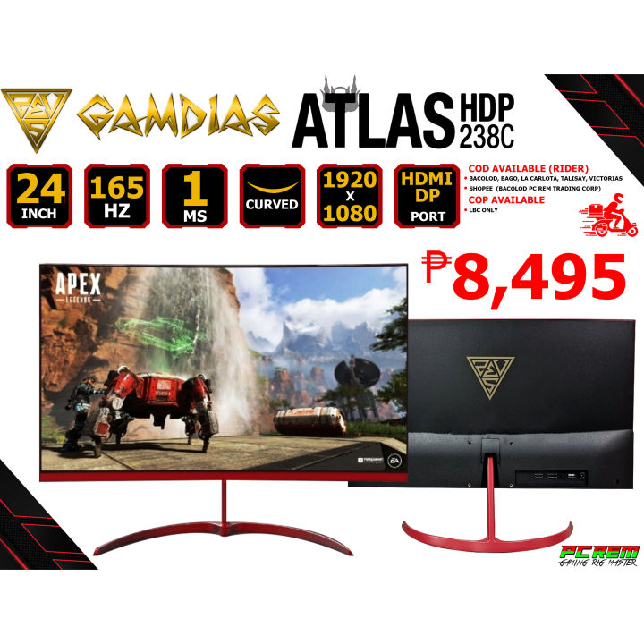 GAMDIAS ATLAS HDP 238C 24 INCH 165HZ 1MS CURVE | Lazada PH