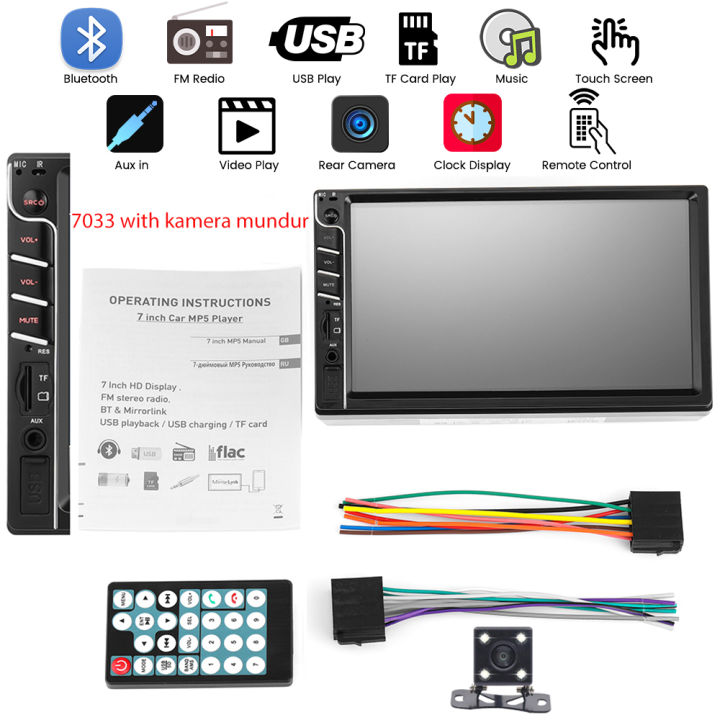 [Dikirim Dari Jakarta] 7018B Radio Mobil 2Din Universal 7 HD IOS/Android Mirrorlink Mobil MP5 ...