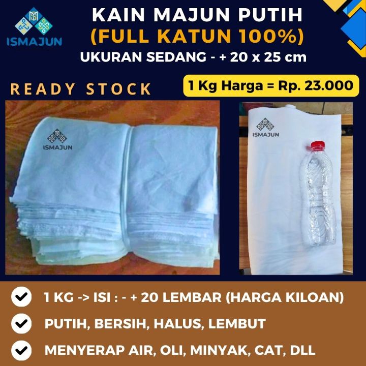 Kain Majun Putih (Katun) - Tanpa Jahit (Lembaran) Majun Kiloan - Kain ...