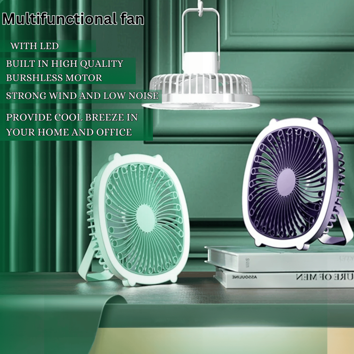 Portable Rechargeable Mini Electric Fan With LED Light MINI Fan Ground ...